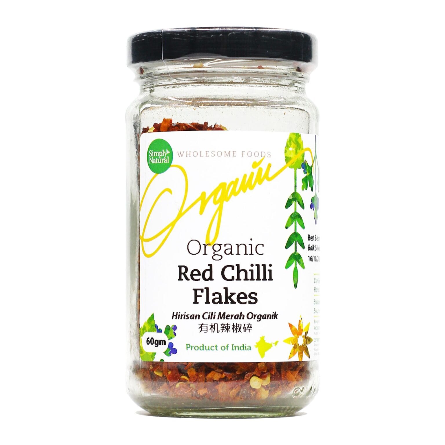 Simply Natural Organic Red Chilli Flakes 60g